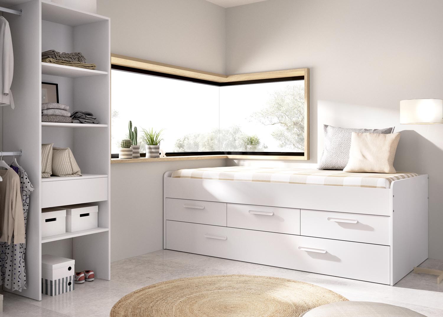Cama compacta con 3 cajones modelo Fratt