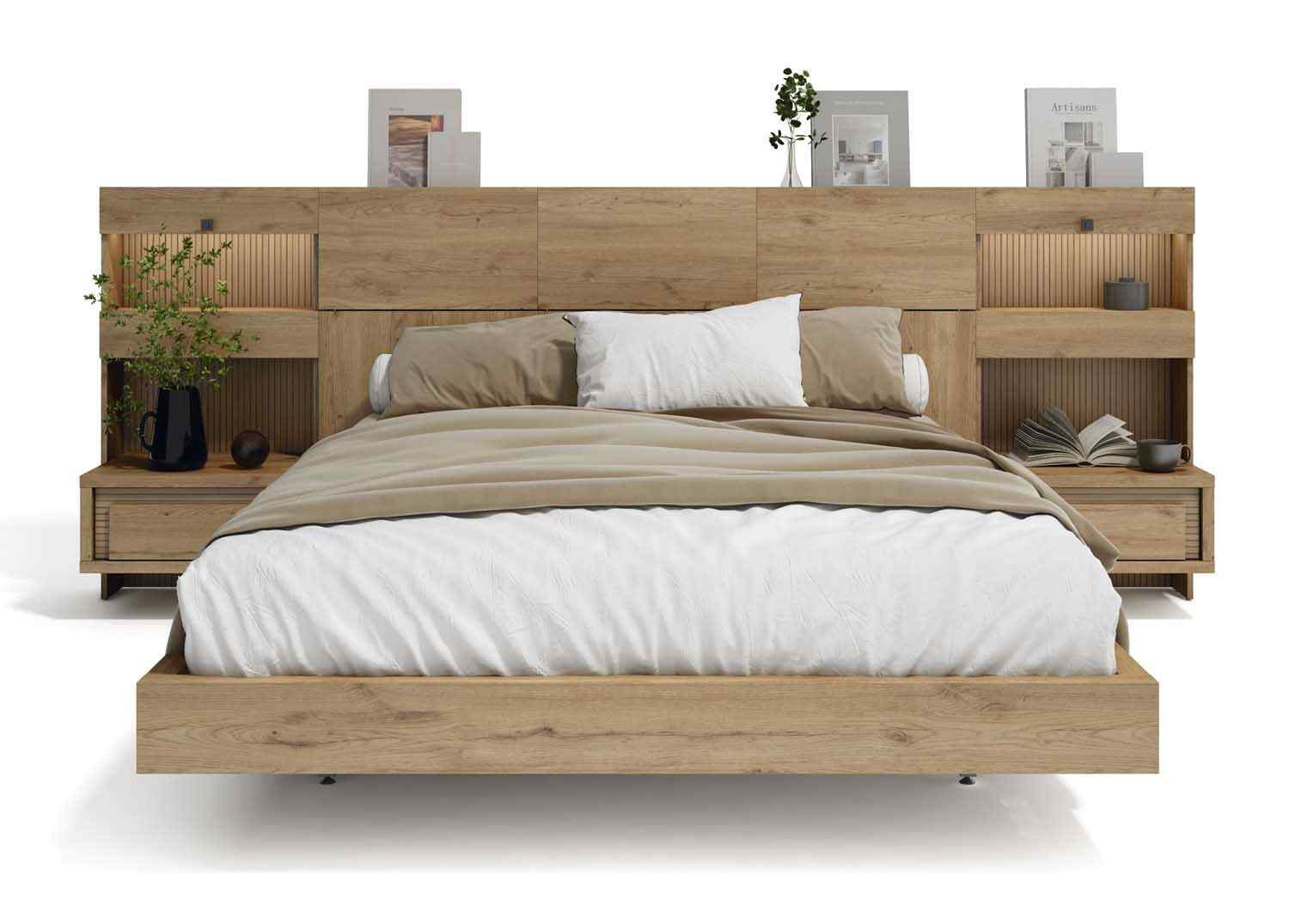 Estructura de cama modelo Efesos con laterales de madera