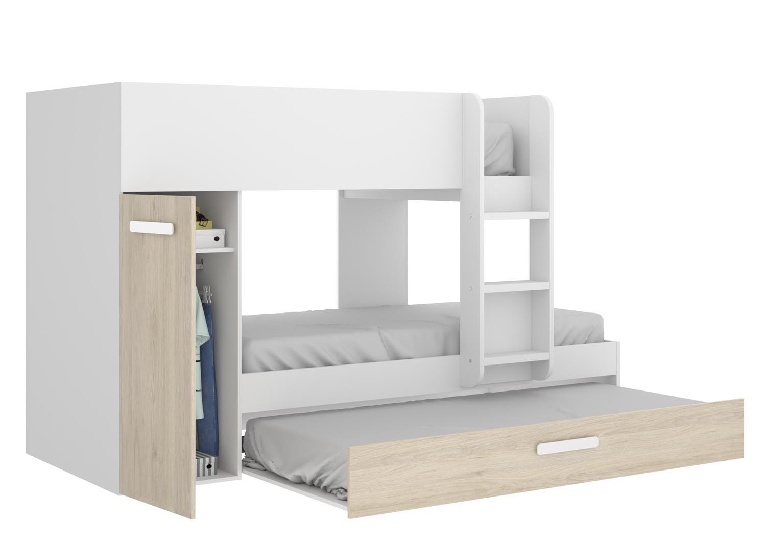 Litera tren con cama de arrastre Monk