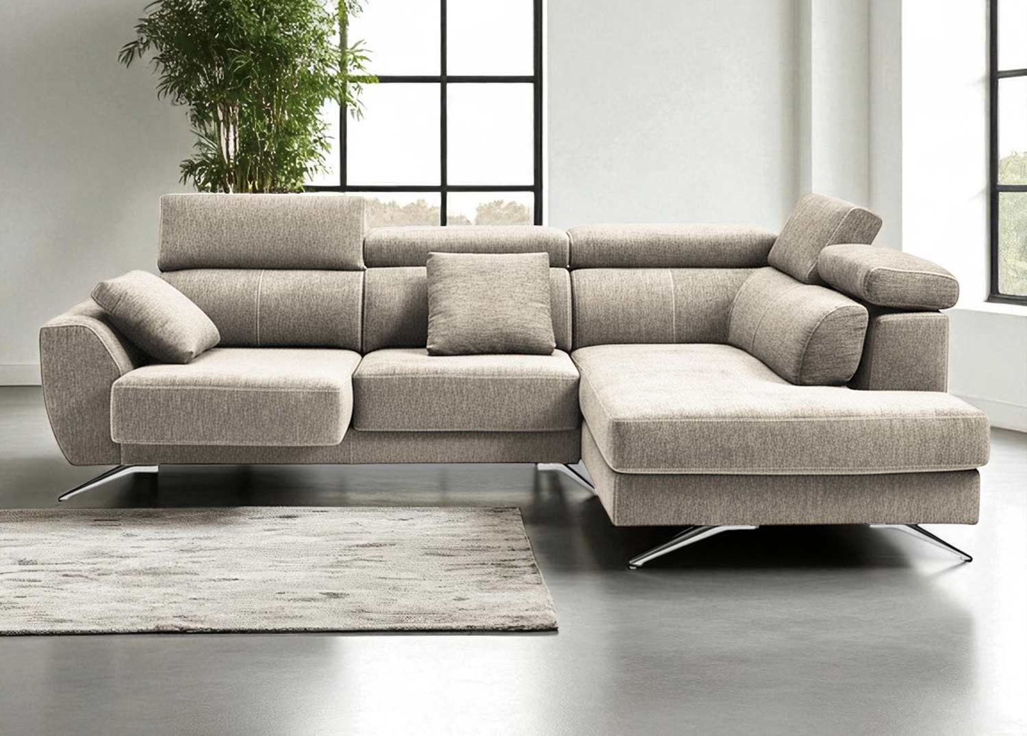 Rinconera Badalona beige 4-5 plazas con asientos extensibles