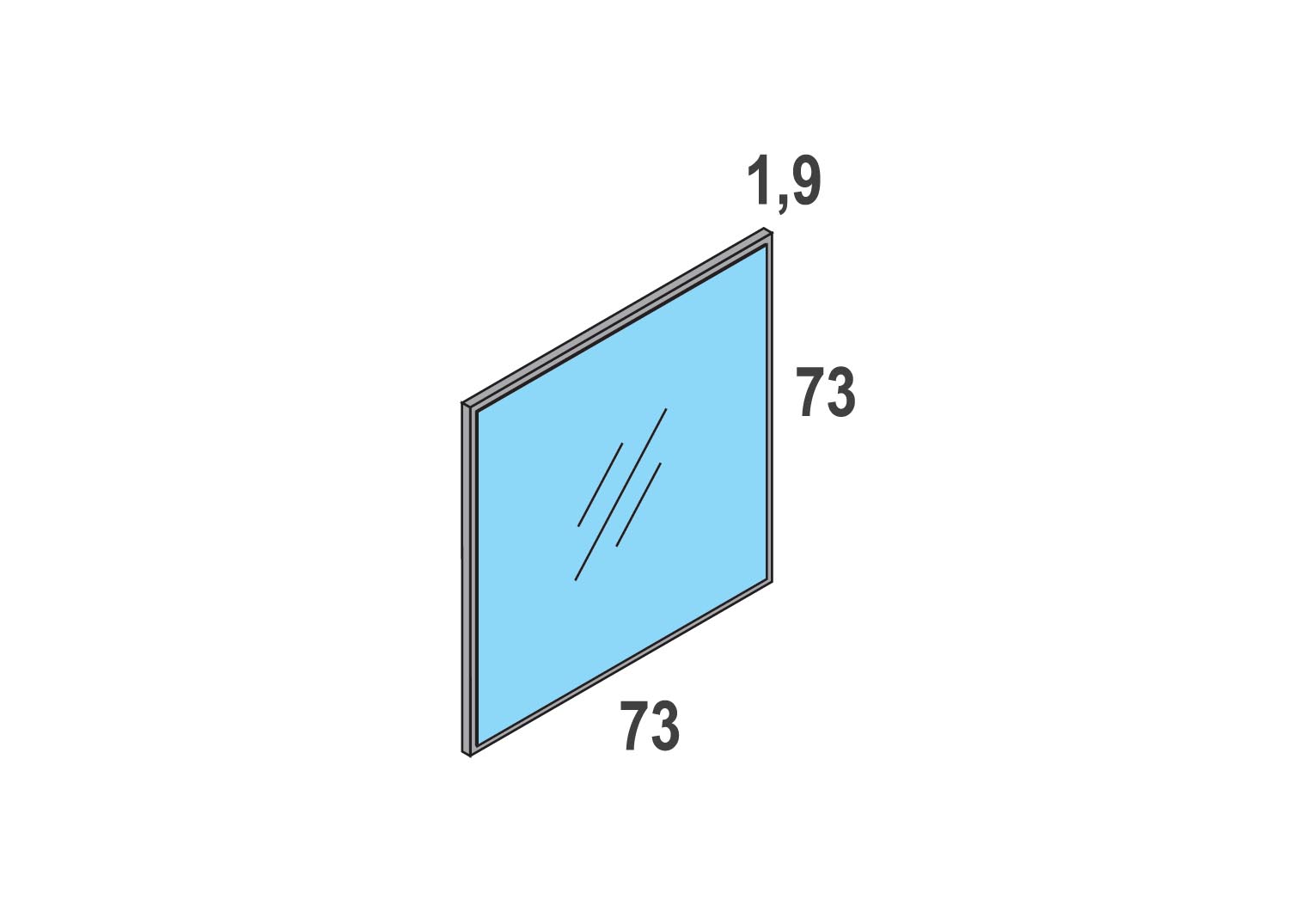 Mirall quadrat per a dormitori model Vers